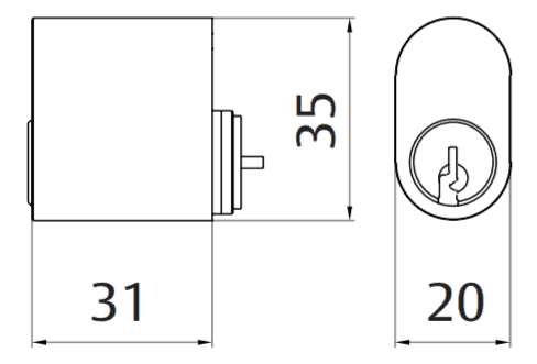 Assa Abloy Basic 1302 kahepoolne ovaalne lukusüdamik - Palmett Lukud